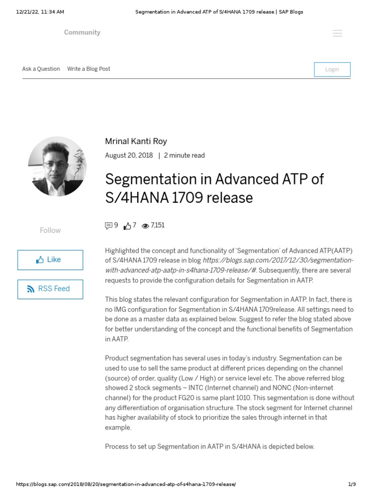 Segmentation in Advanced ATP of S - 4HANA 1709 Release - SAP Blogs ...