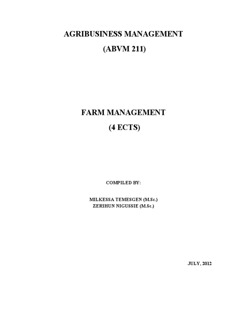 Understanding Farm Management Principles | PDF | Depreciation | Agriculture