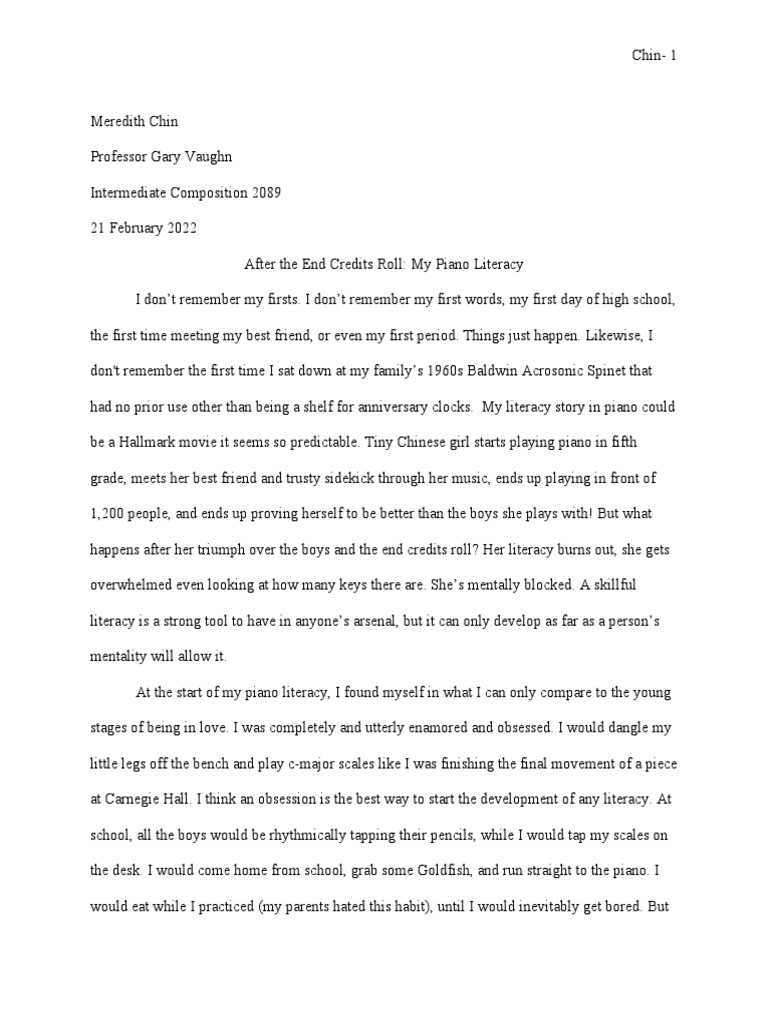 After The End Credits Roll - Meredith Chin | PDF | Literacy | Piano