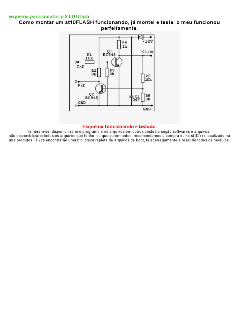 Esquema para Montar o ST10 Flash | PDF