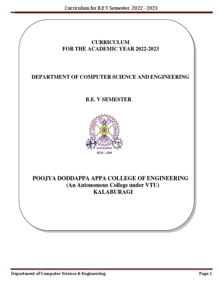20 Oct 2022 CURRICULUM - V SEM-2022-2023 (19 Series) | PDF