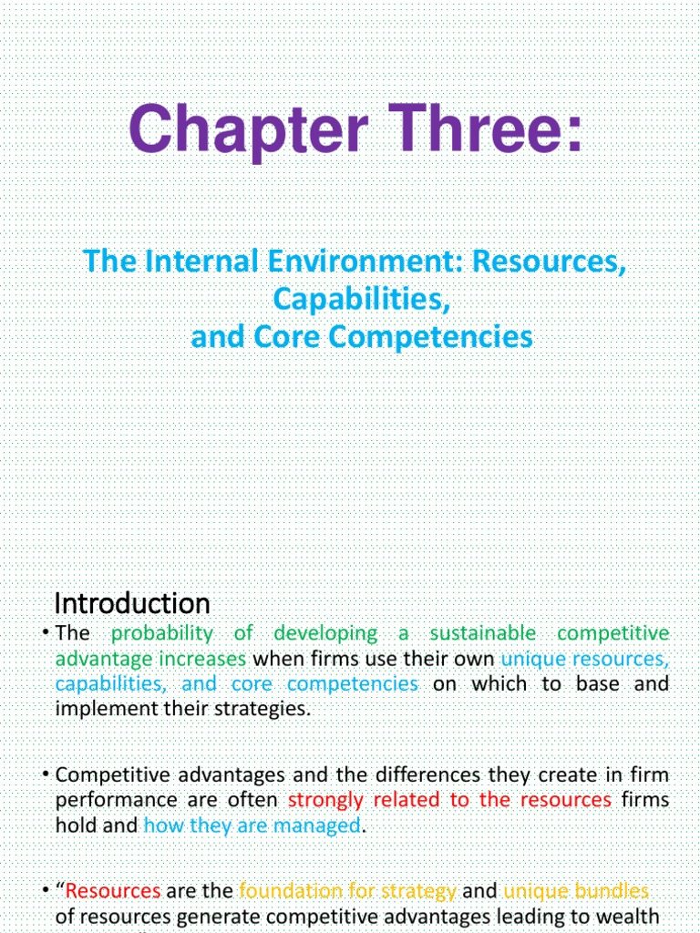 CH 3 | PDF | Competitive Advantage | Resource