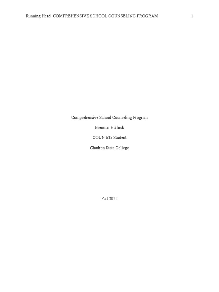 Comprehensive School Counseling Program Overview | PDF | School ...