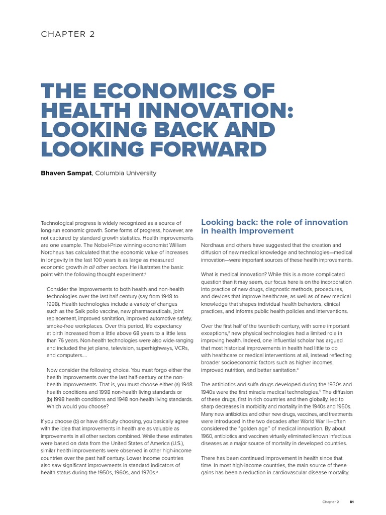 The Economics of Health Innovation: Looking Back and Looking Forward ...