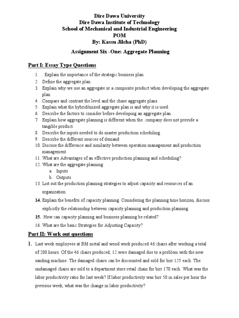 Assignment 6-1 Aggregate Planning | PDF | Labour Economics | Overtime