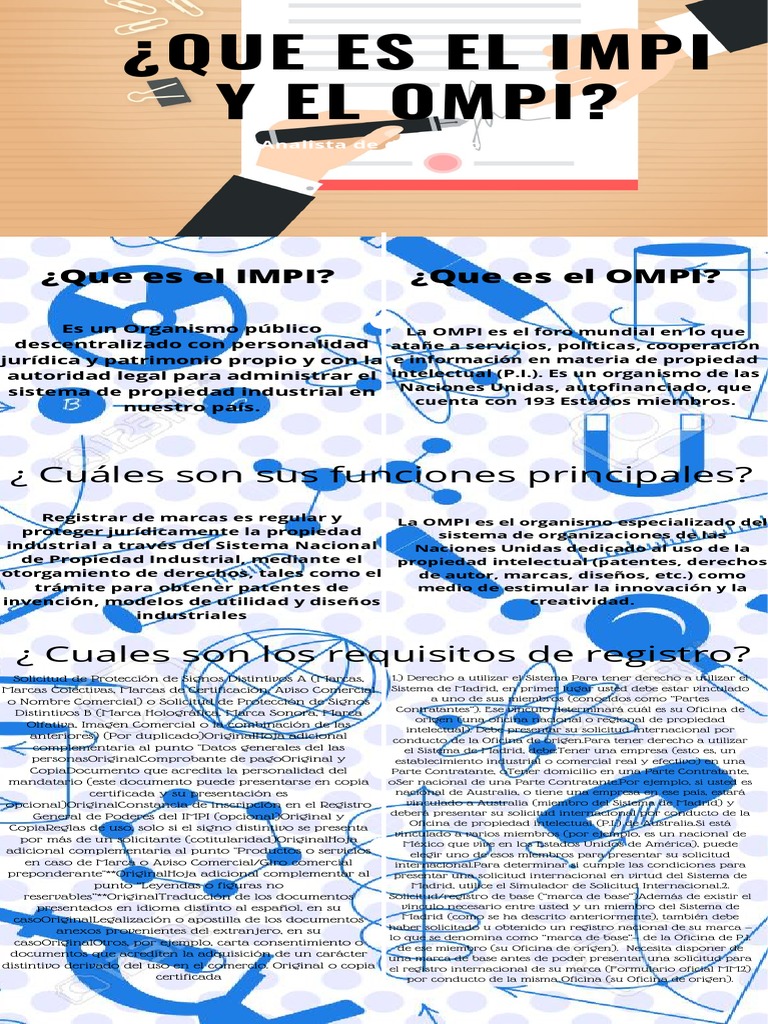 ¿ Que Es El IMPI y El OMPI | PDF | Marca comercial | Patentar