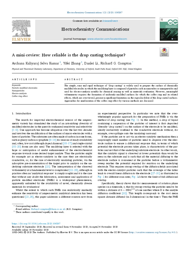 Drop Casting | PDF | Applied And Interdisciplinary Physics | Chemical ...