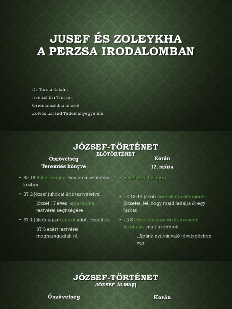 Előadás Jusef Es Zoleykha | PDF