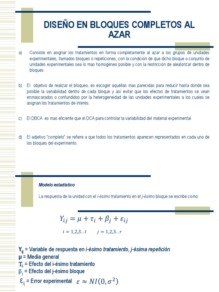 Bloques Completos Al Azar | PDF | Aleatoriedad | Método científico