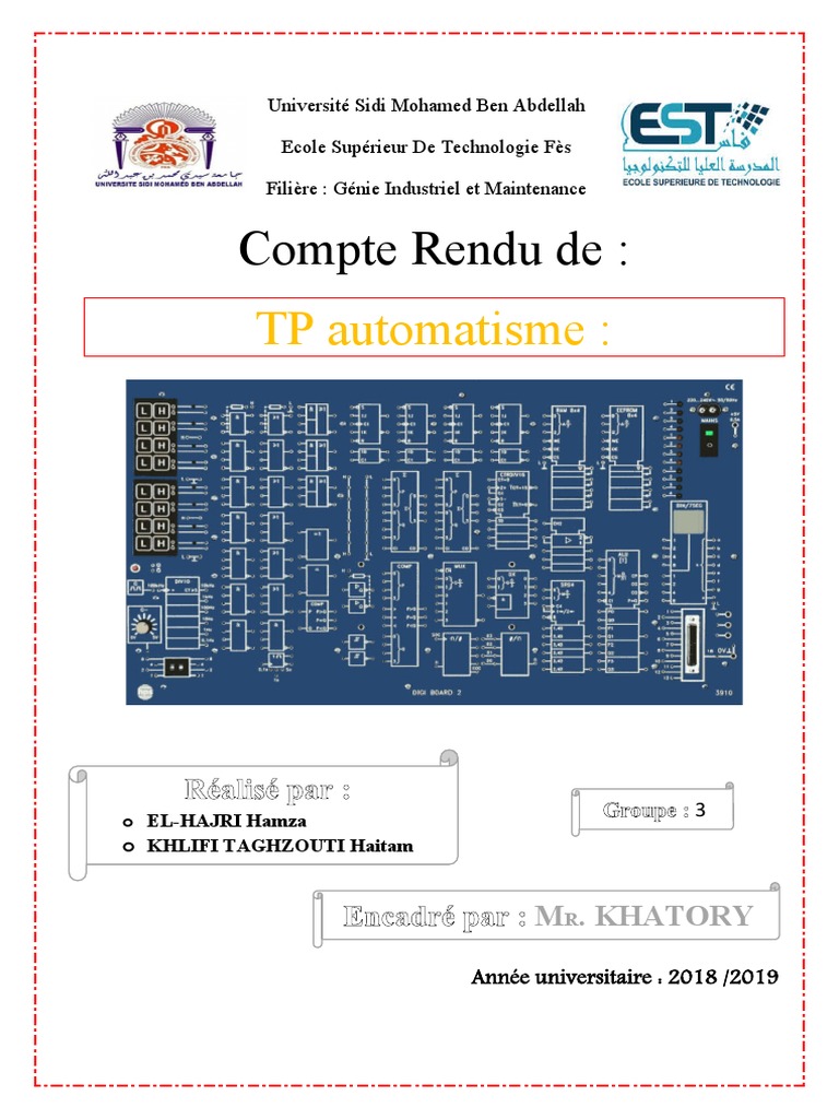 CR Automatisme | PDF | Processeur | Fonction logique
