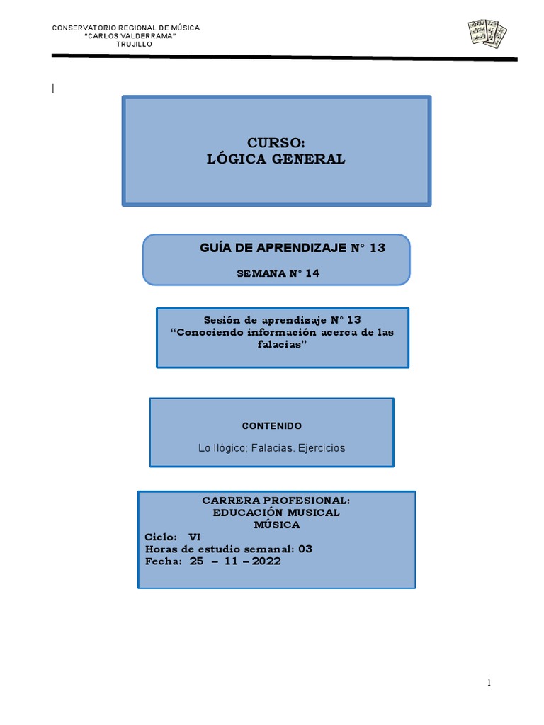 Guia Ap. 13 Lógica General | PDF | Falacia | Razonamiento inductivo