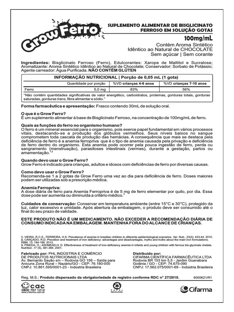 Grow Ferro | PDF | Ferro | Anemia