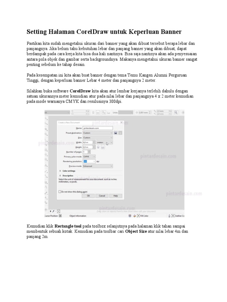 Setting Halaman CorelDraw Untuk Keperluan Banner | PDF | Karier & Perkembangan