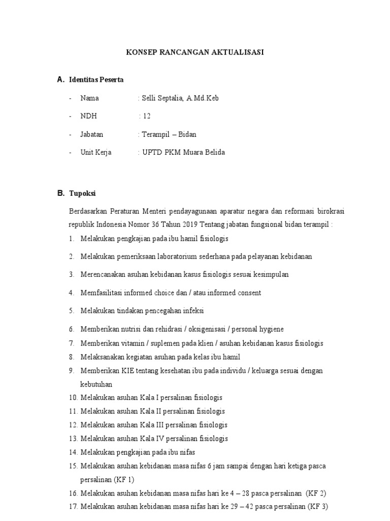 Konsep Rancangan Aktualisasi Selli Septalia | PDF | Karier ...
