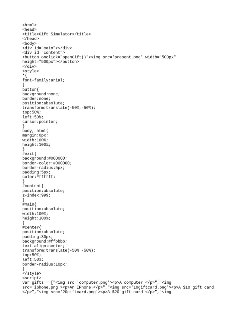 A Click to Open Gift Simulator: An Interactive Webpage that Randomly ...