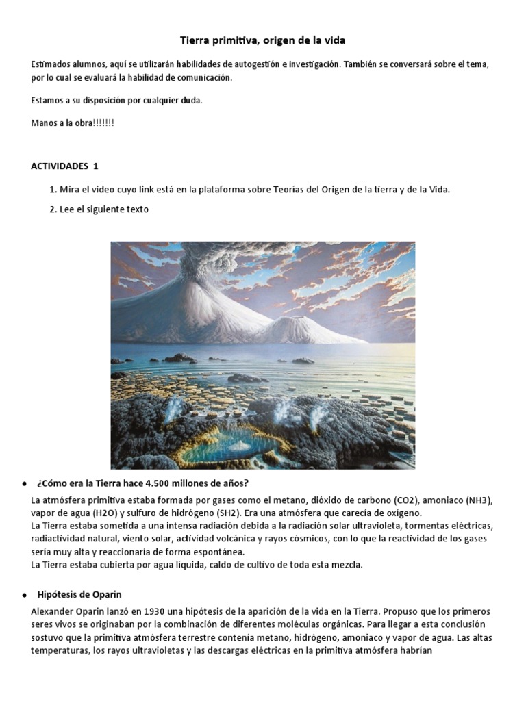 Tierra Primitiva y Origen de la Vida | PDF | Tierra | Naturaleza