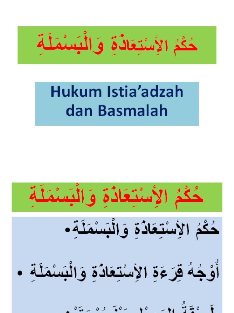 Hukum Isti'Adzah Dan Basmalah | PDF