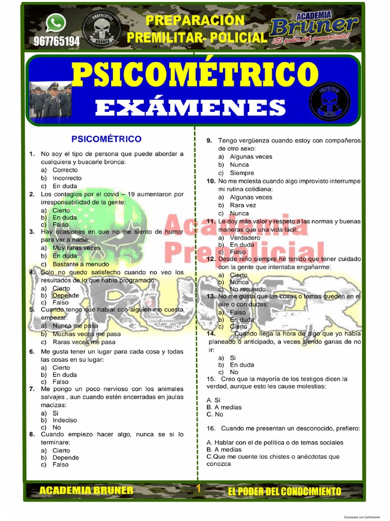 4.psicométrico Exámenes PNP | PDF
