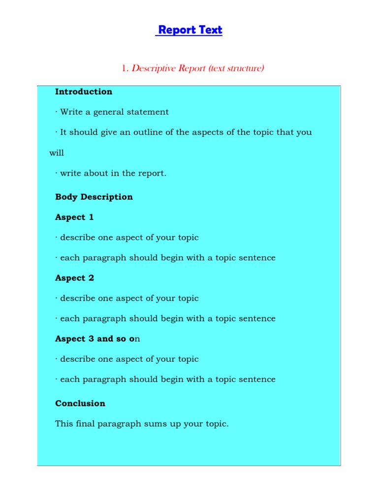 ccc1. Descriptive Report (Text Structure) : Introductionc | PDF