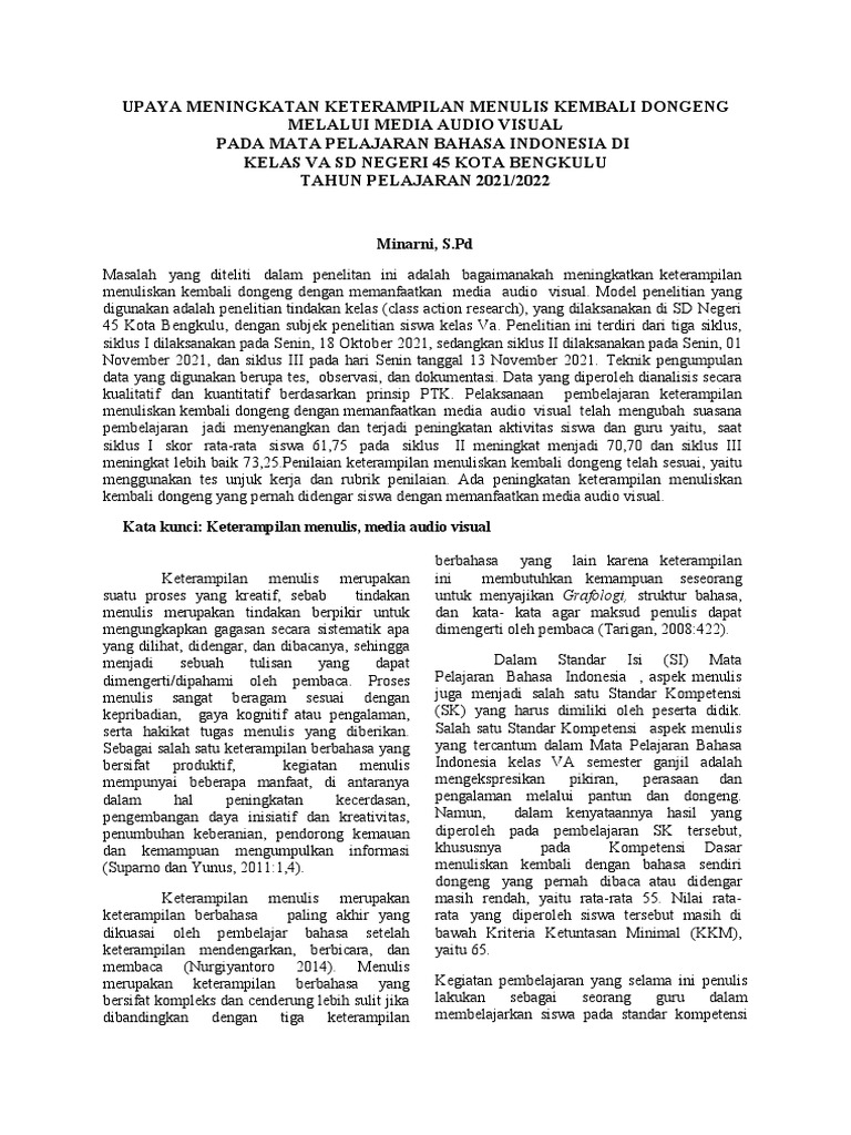 Jurnal PTK 5 Fix Minar | PDF