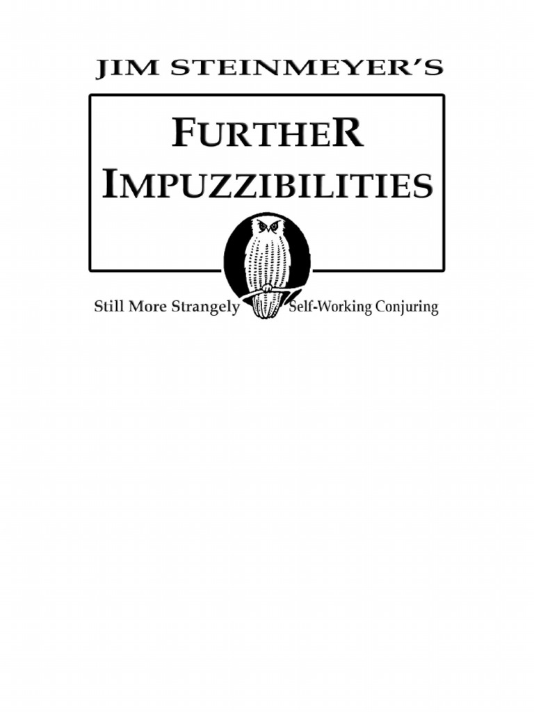 Jim Steinmeyer - Artificial Conclusions | PDF
