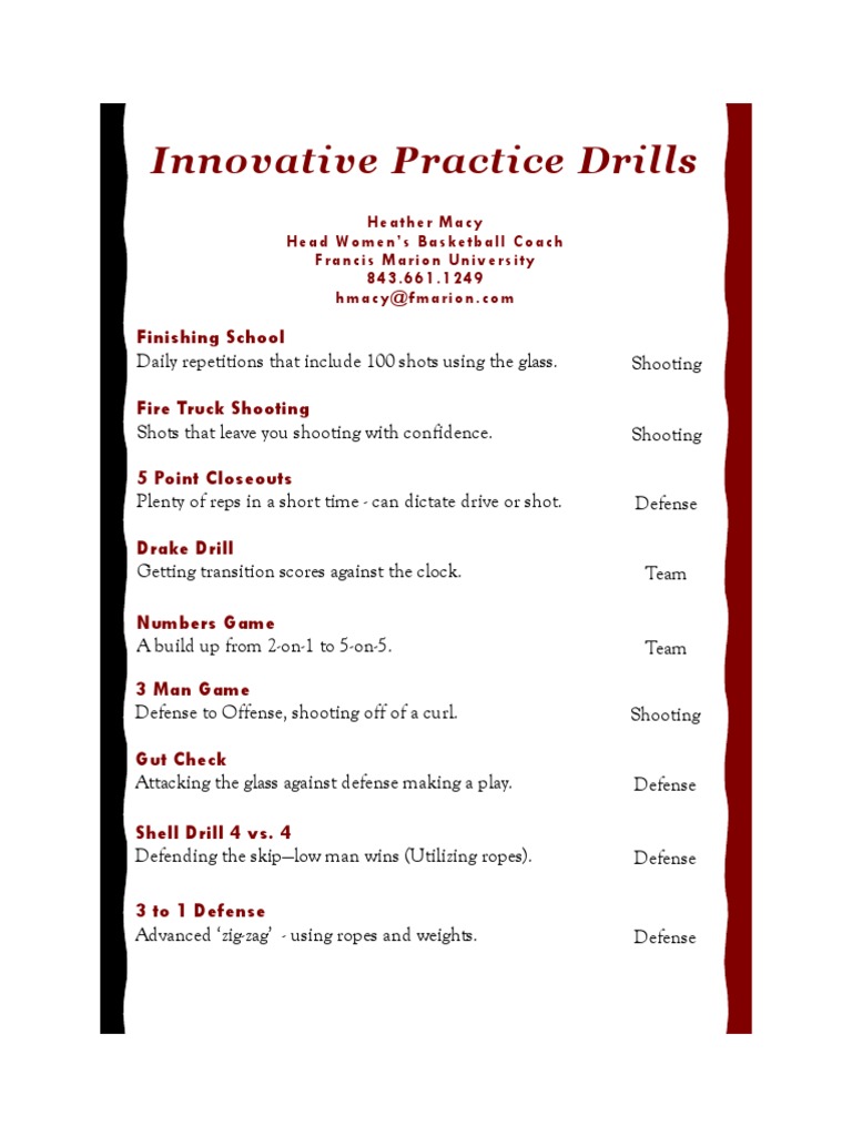 Innovative Practice Drills | PDF | Sports | Ball Games