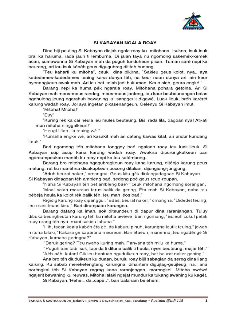 Dongeng - SI KABAYAN NGALA ROAY | PDF