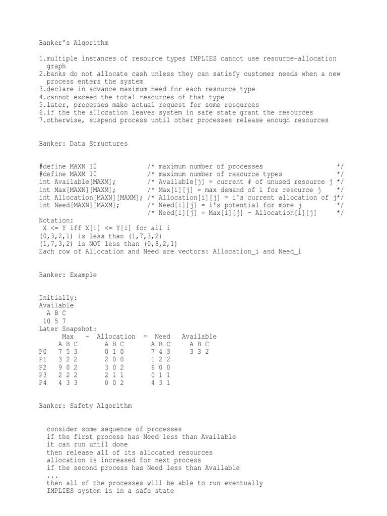 Banker's Algorithm | PDF | Discrete Mathematics | Computer Science