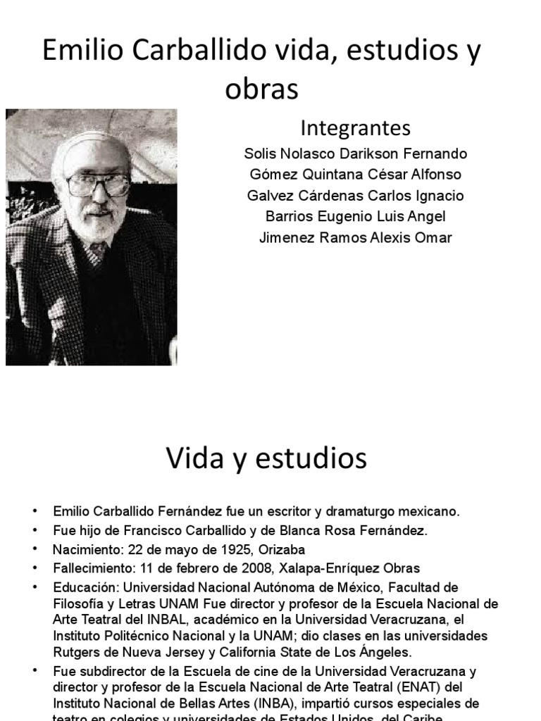 Biografía y obras de Emilio Carballido | PDF