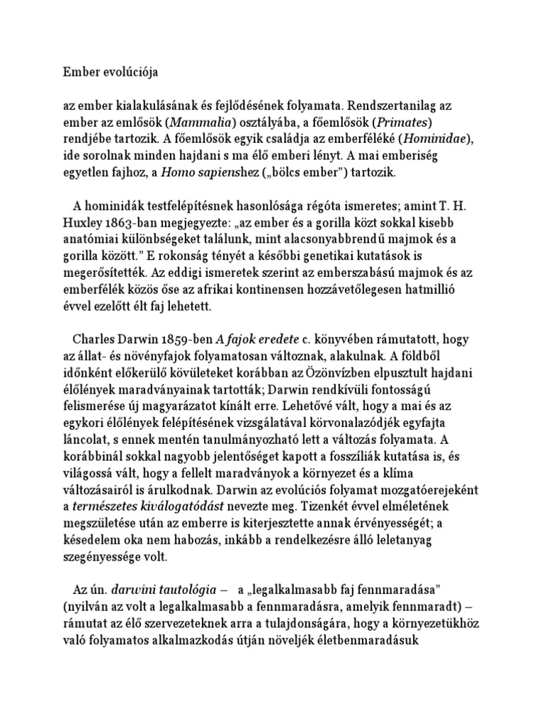 Emberi Evolúció | PDF