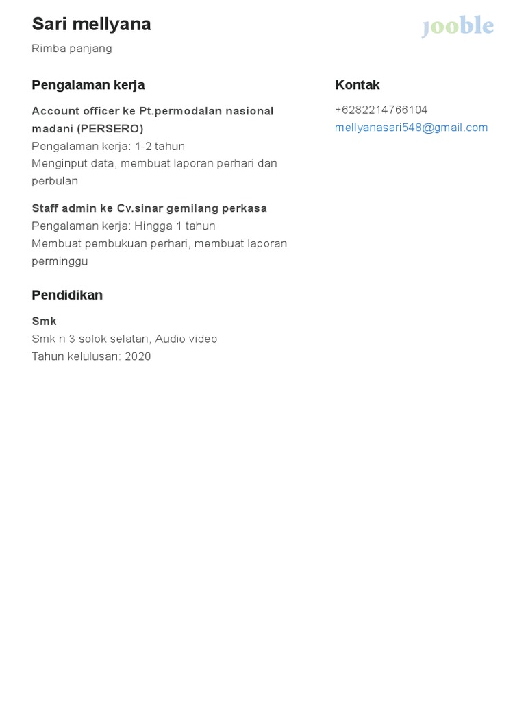 Jooble CV | PDF | Bisnis