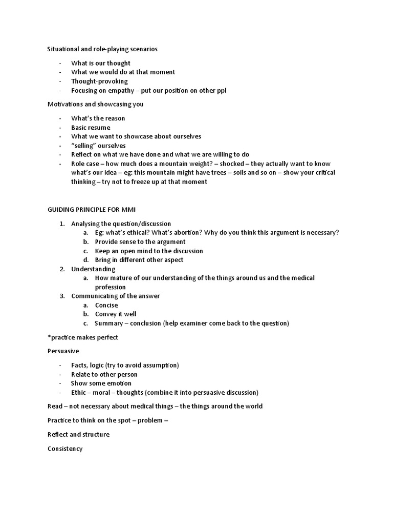 Medical School Interview Prep Guide | PDF | Thought | Psychology