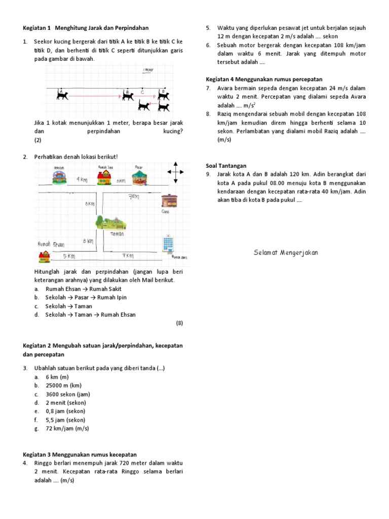 Jarak, Perpindahan, Kecepatan, Kelajuan, Percepatan | PDF