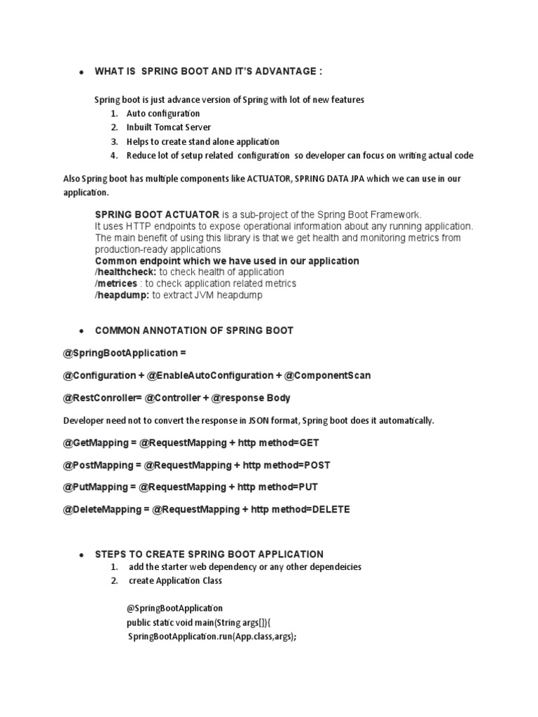 Spring Boot | PDF | Spring Framework | Hypertext Transfer Protocol