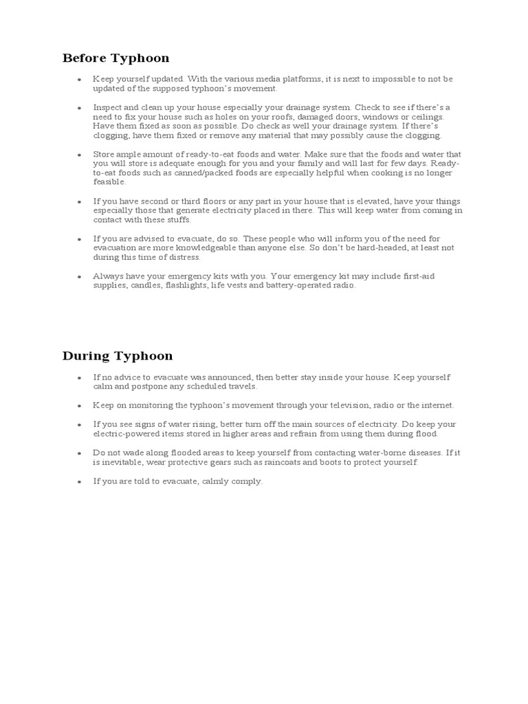 Typhoon Preparedness Guide | PDF