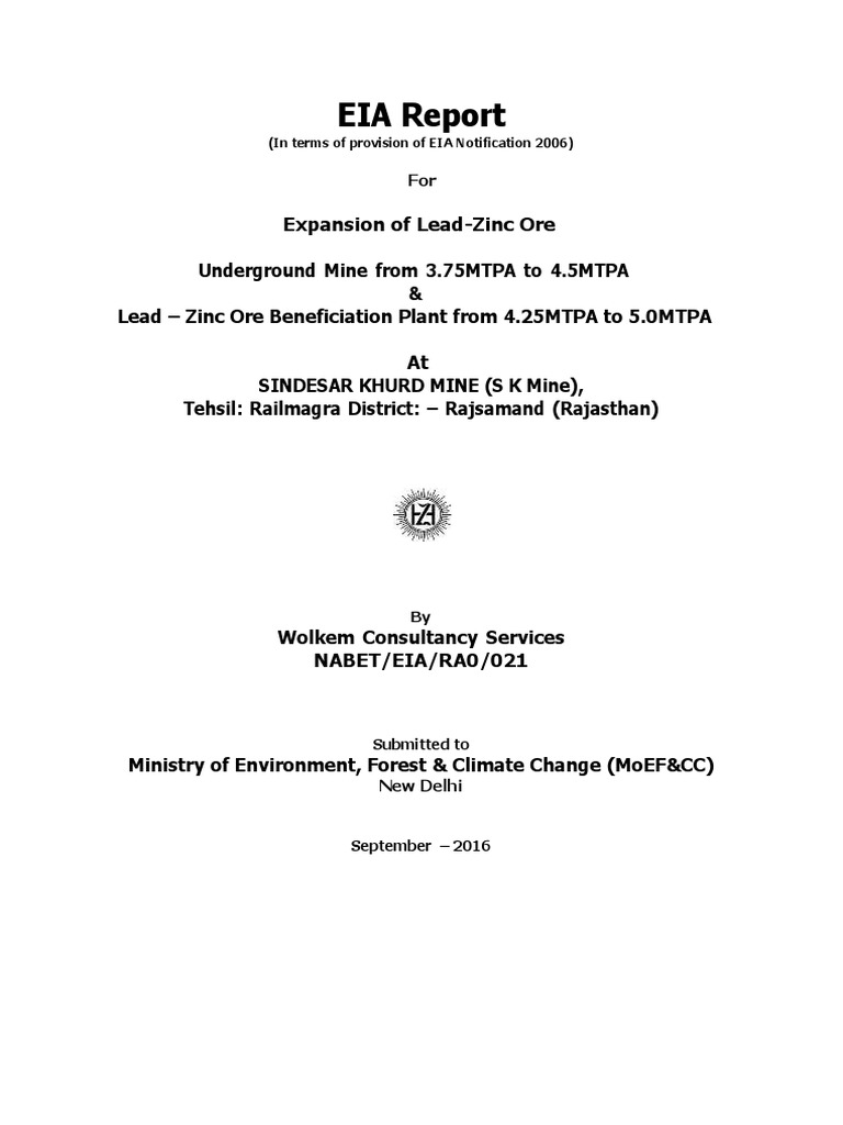 EIA Report of SK Mine | PDF | Mining | Soil