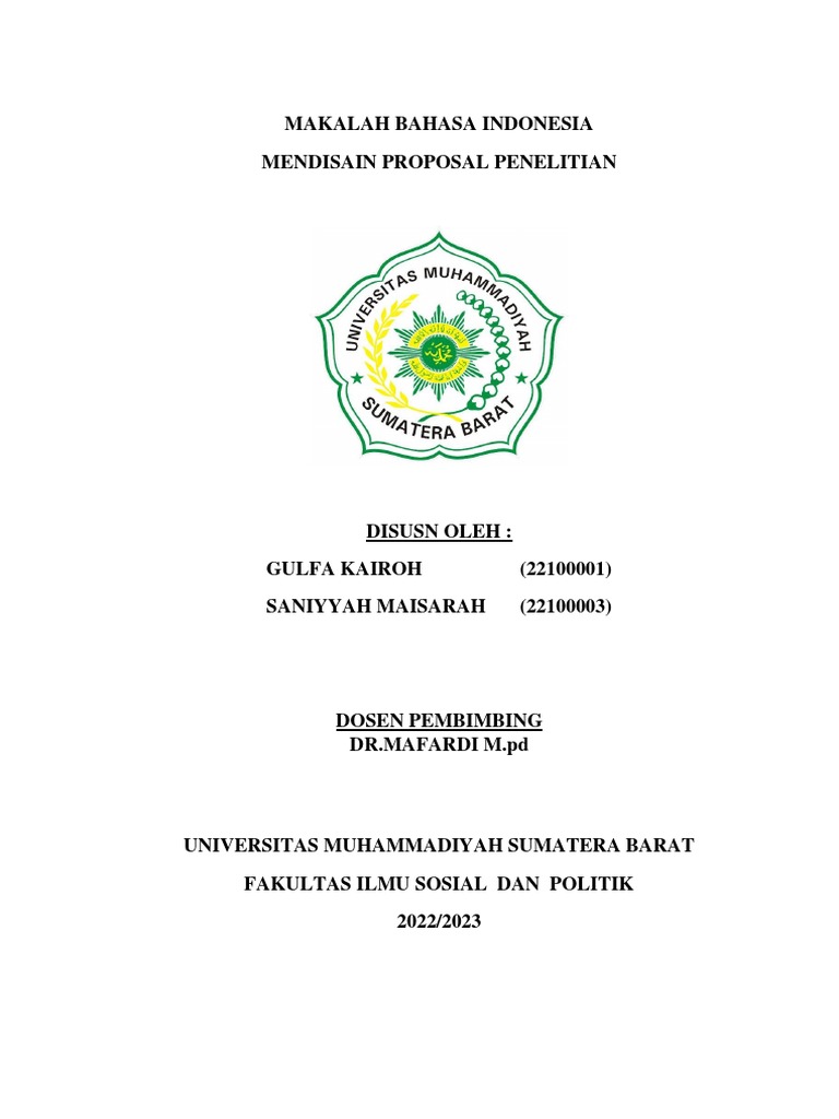 Makalah Proposal Penelitian Bahasa Indonesia | PDF