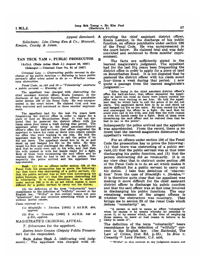 Tan Teck Yam V Public Prosecutor | PDF