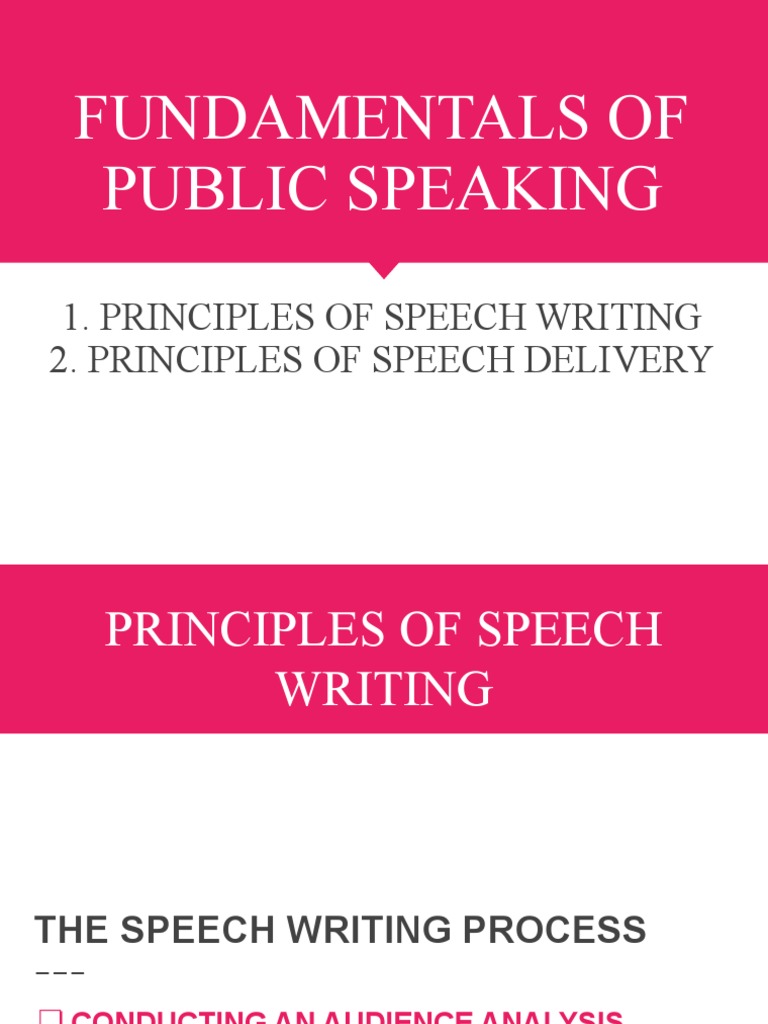 Principles of Speech Writing | PDF | Public Speaking | Persuasion