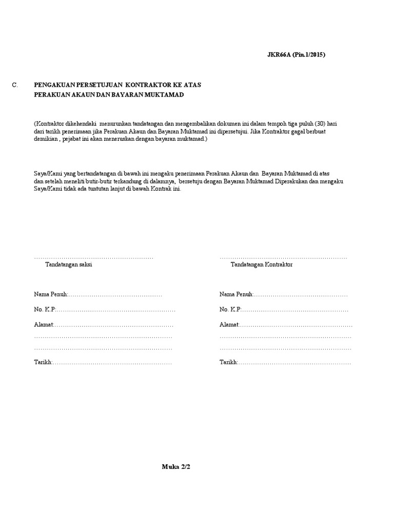 Borang Bayaran Muktamad | PDF