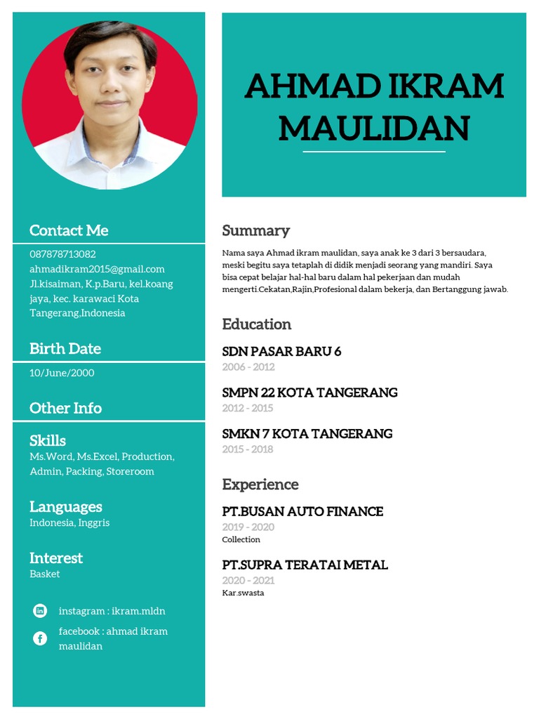 Ahmad Ikram Maulidan: Contact Me | PDF