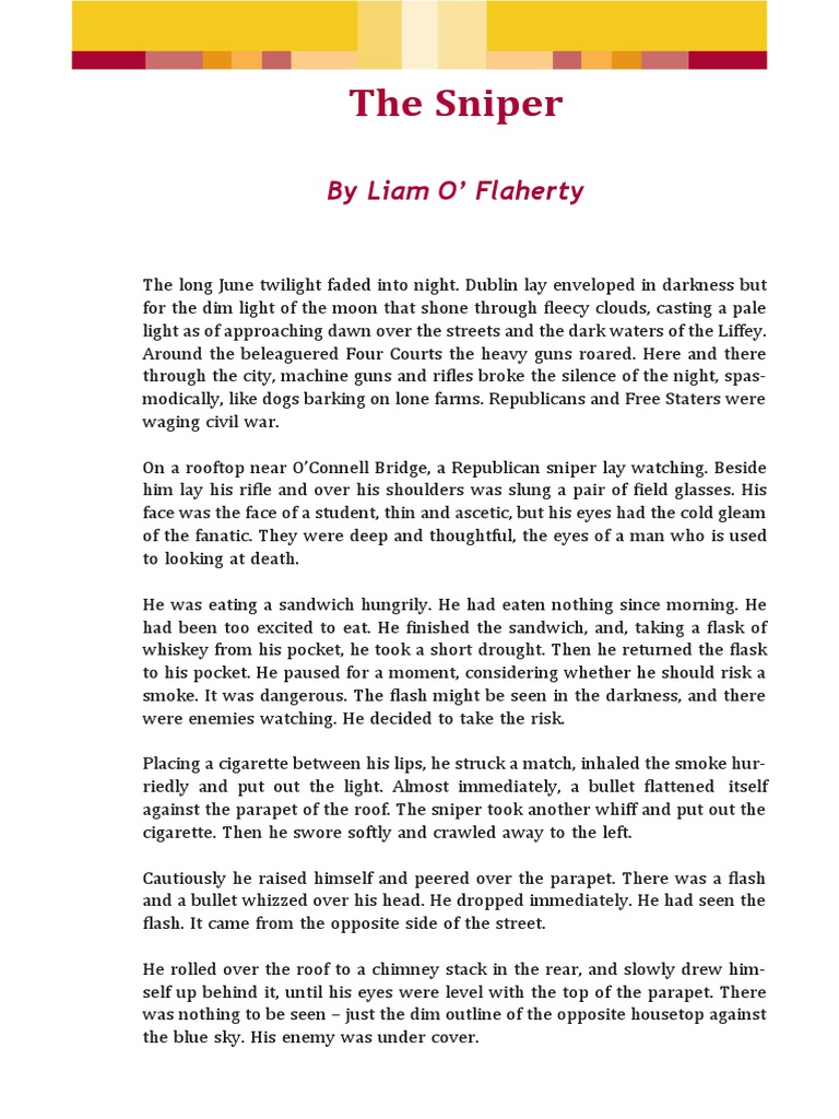 The Sniper - by Liam O Flaherty - Full Text | PDF | Rifle | Sniper
