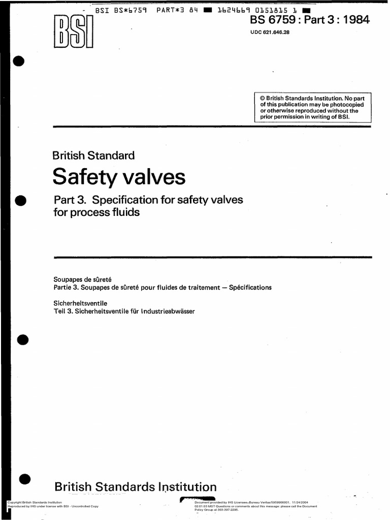 BS 6759-Part 3 Safety Valves | PDF | Valve | Pressure