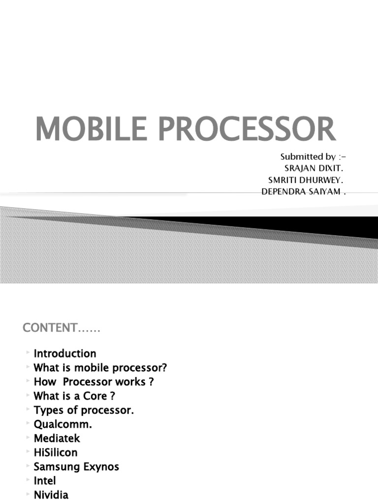 Mobile Processor Pdf Central Processing Unit Multi Core Processor