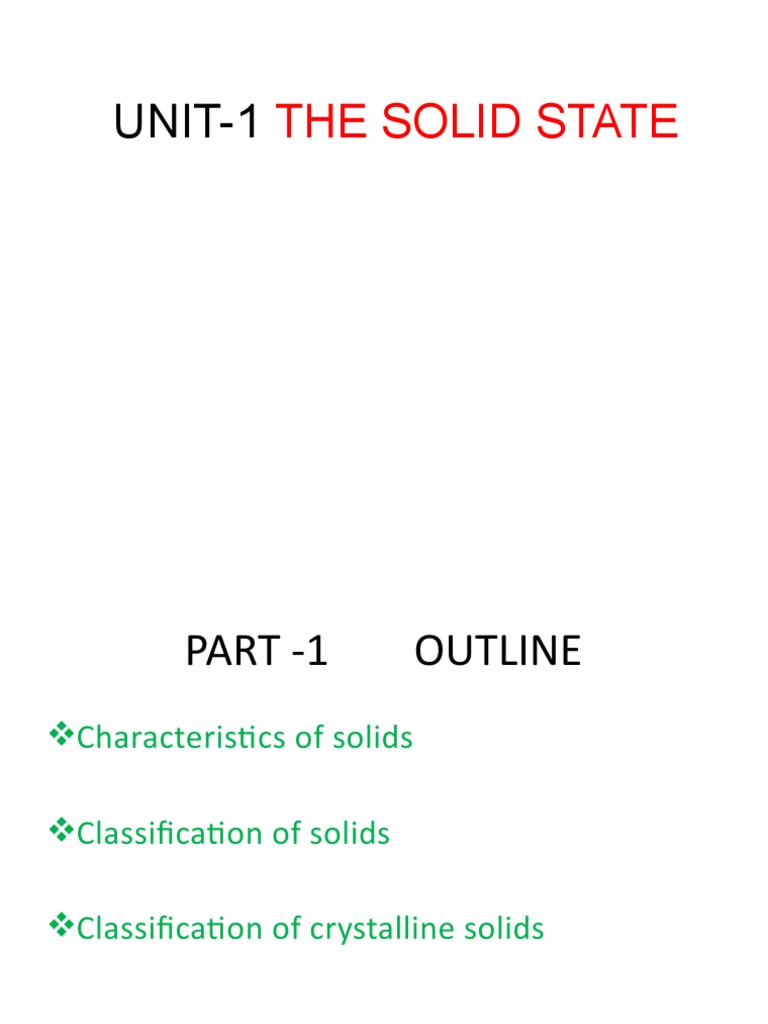 THE SOLID STATE Class 12 Revision | PDF | Crystal Structure | Semiconductors