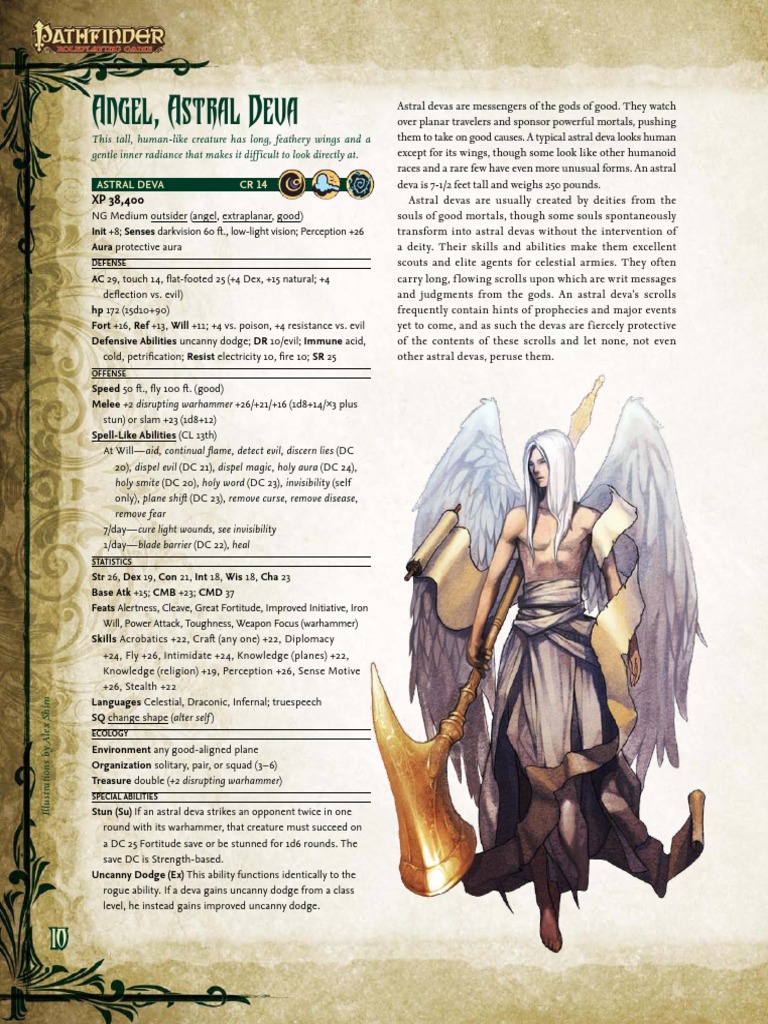 Pathfinder_1e_Bestiary_I_Angel,Astral Deva | PDF | Angel