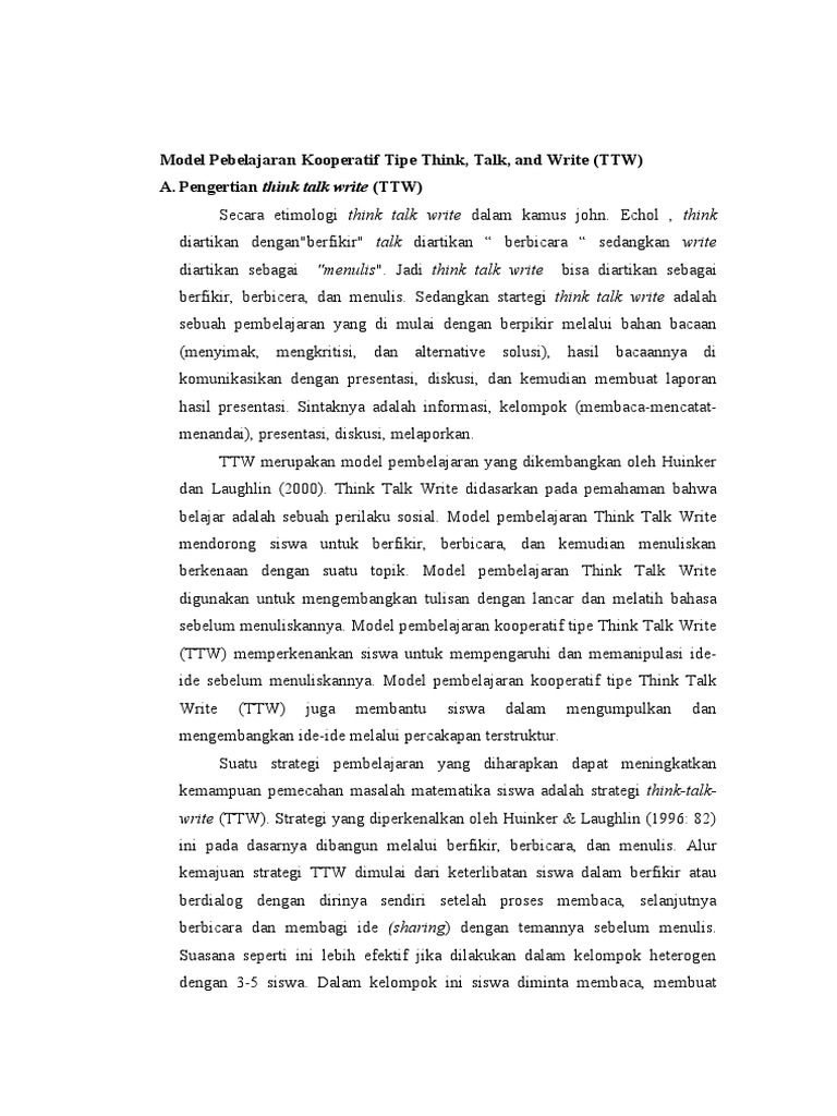 Model TTW LENGKAP ! | PDF