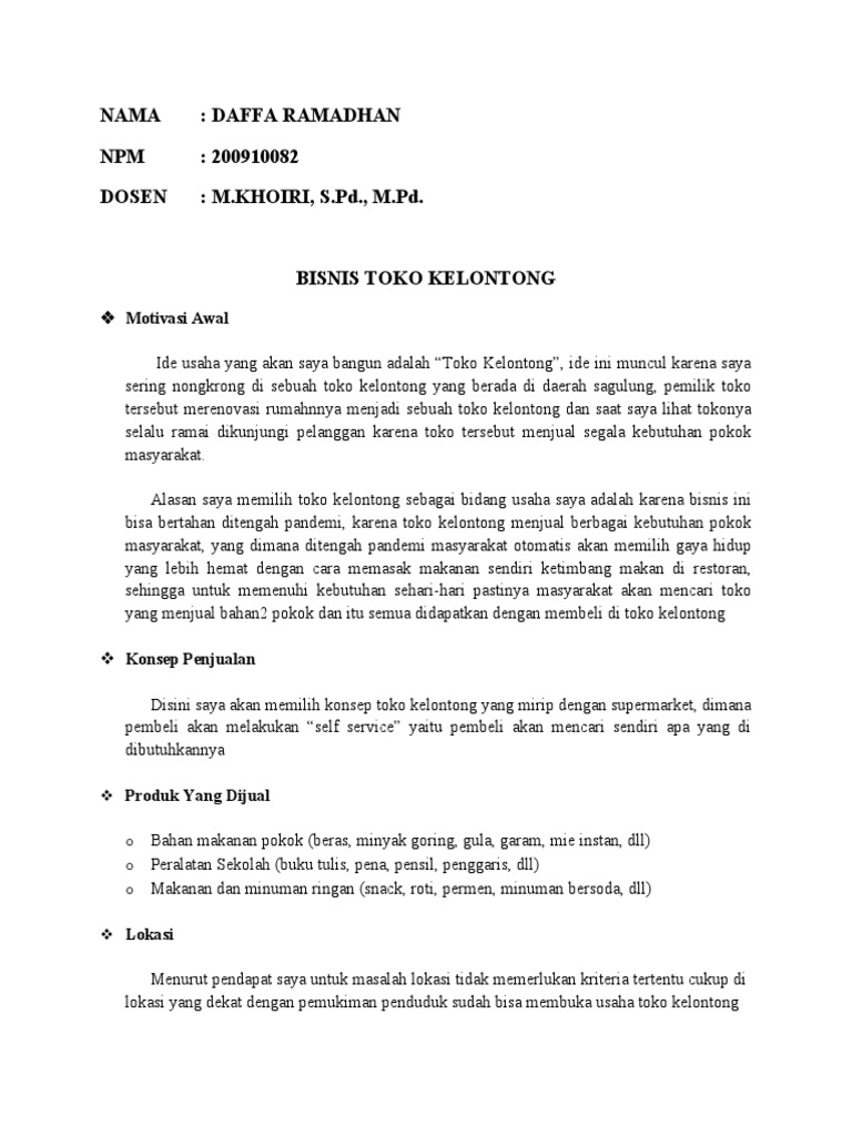 DAFFA RAMADHAN Tugas Pengantar Manajemen | PDF | Karier & Perkembangan | Bisnis