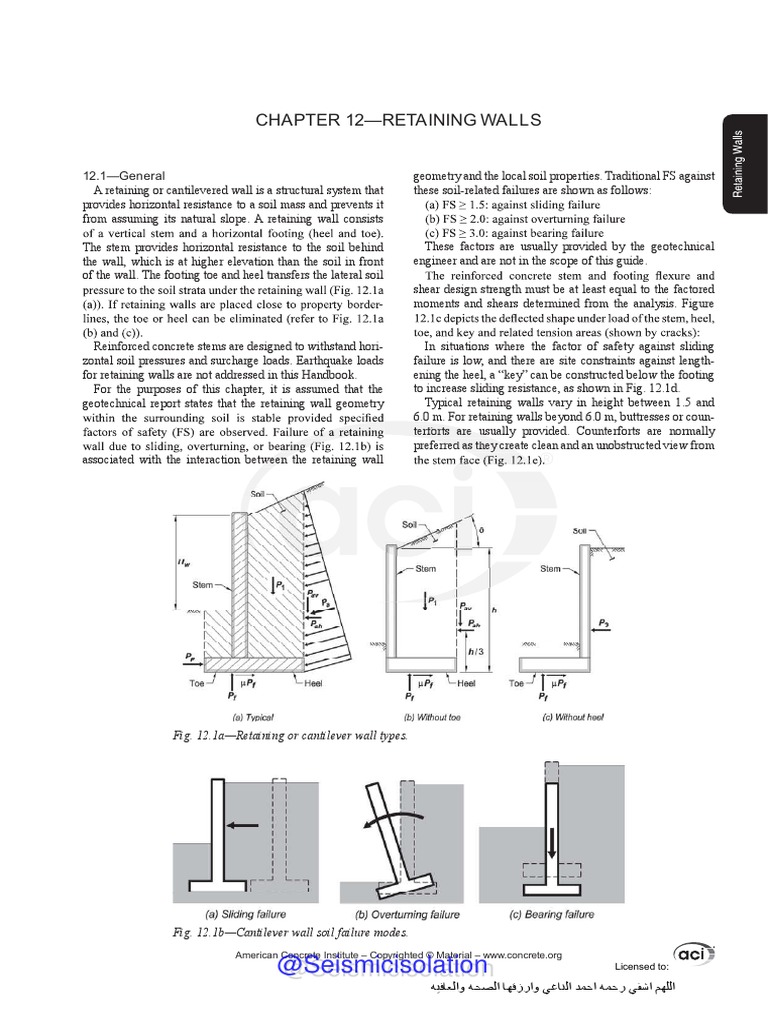 Chapter 12 Retaining Wall | PDF | Geotechnical Engineering | Strength ...