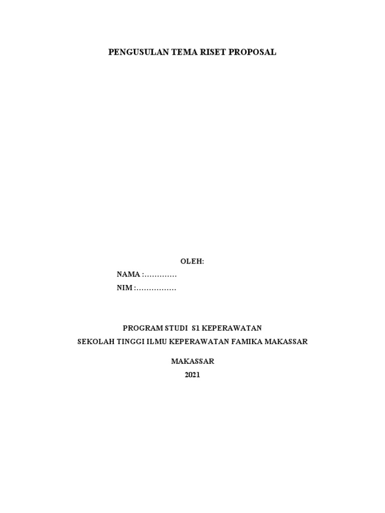 Pengusulan Tema Riset Proposal | PDF Pengusulan Tema Riset Proposal | PDF